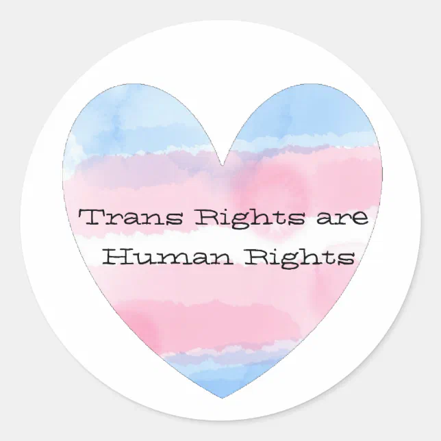 Trans Rights are Human Rights Classic Round Sticker | Zazzle