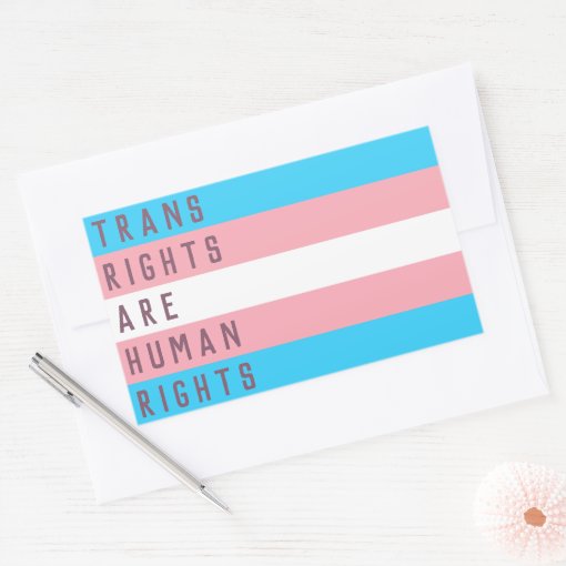 Trans Rights Are Human Rights Transgender Flag Rectangular Sticker | Zazzle
