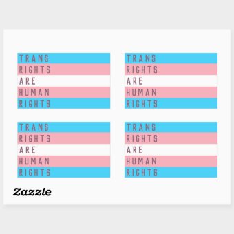 Trans Rights Are Human Rights Transgender Flag Rectangular Sticker | Zazzle