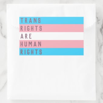 Trans Rights Are Human Rights Transgender Flag Rectangular Sticker | Zazzle
