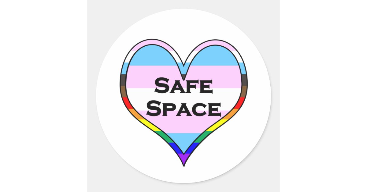 Trans Safe Space Classic Round Sticker | Zazzle