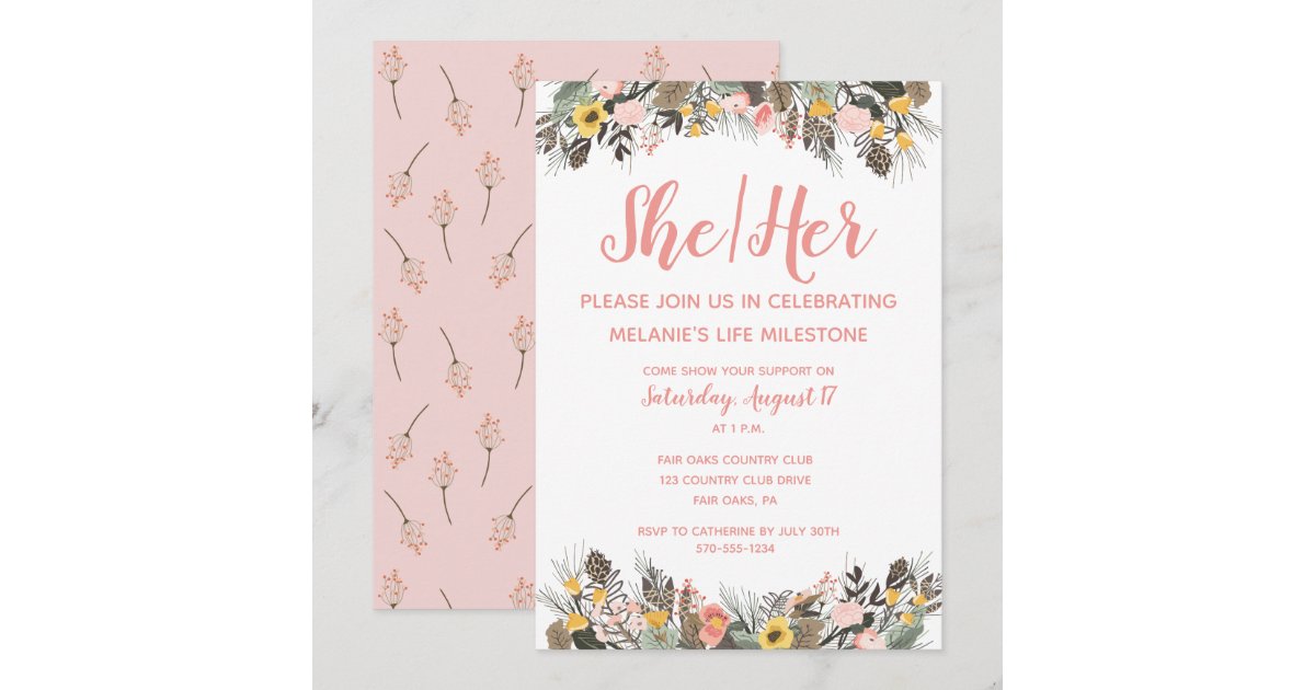 Trans Shower Transgender Coming Out Party Invitation | Zazzle