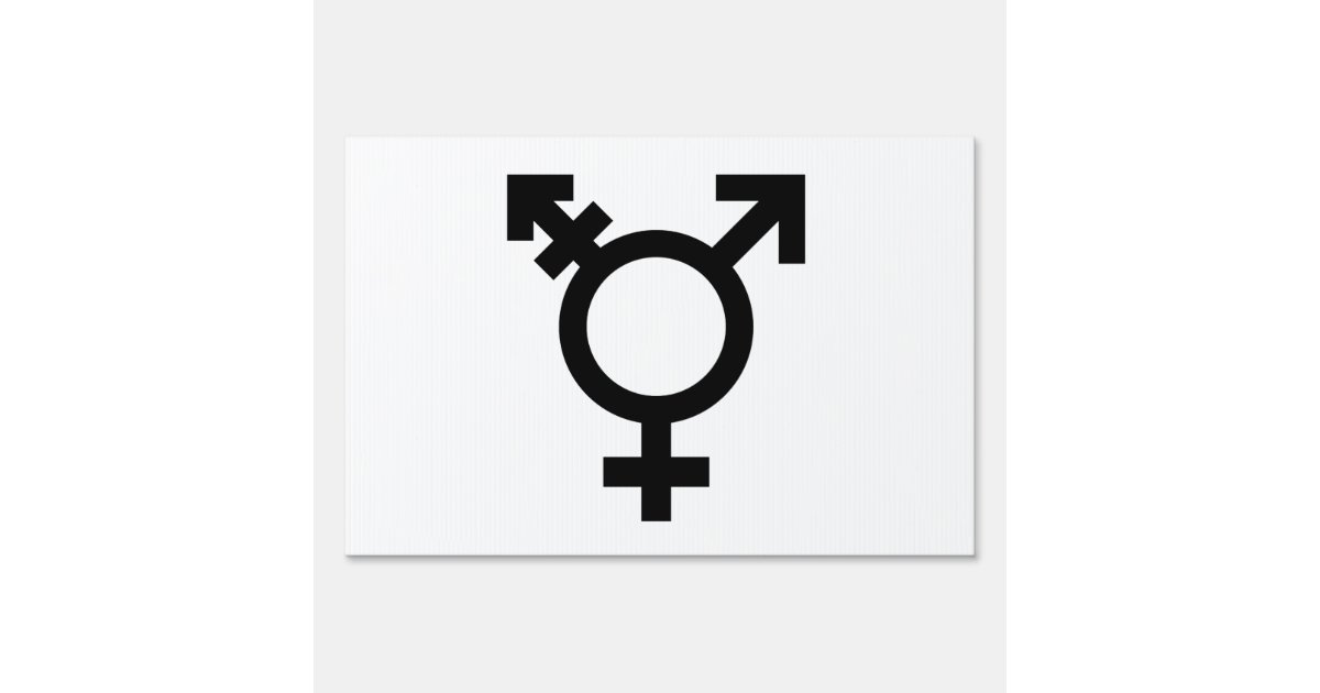 TRANS UNIVERSAL SYMBOL BLACK YARD SIGN | Zazzle