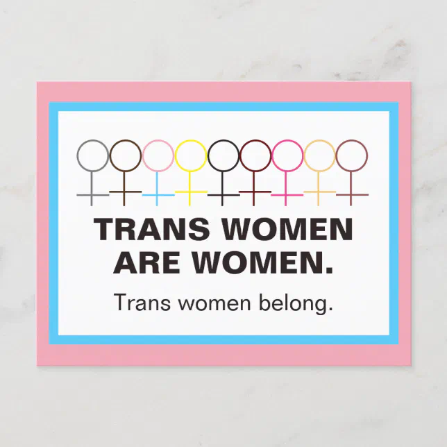 Trans Women Are Women Woman Symbol Stick Figure Postcard | Zazzle