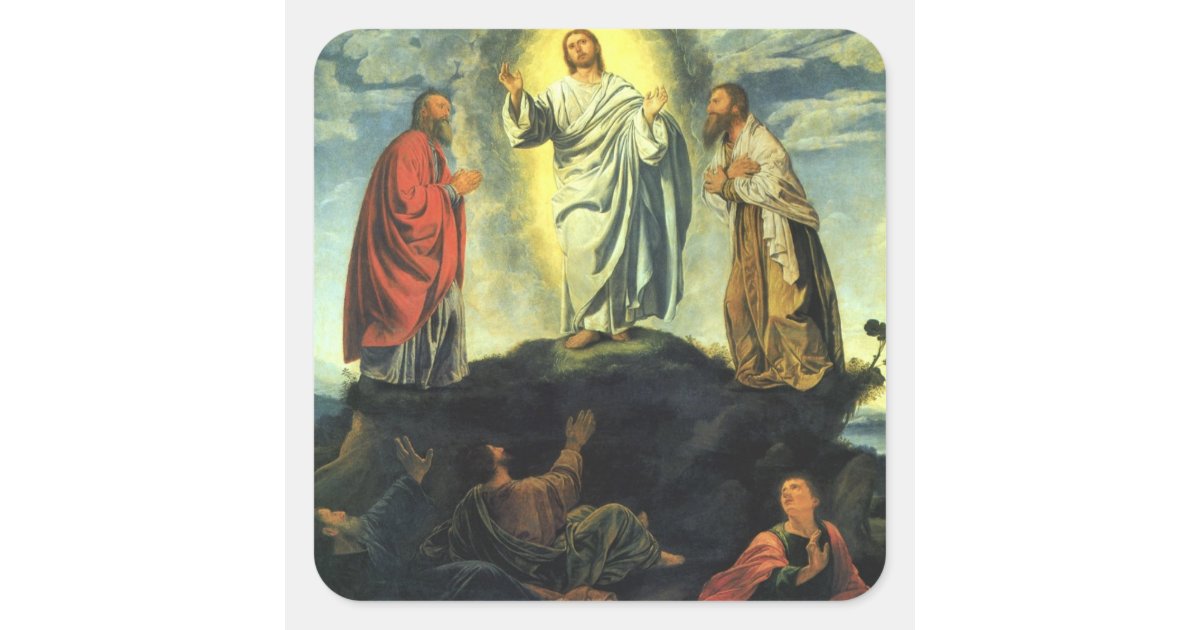 Transfiguration by Giovanni Girolamo Savoldo Square Sticker | Zazzle