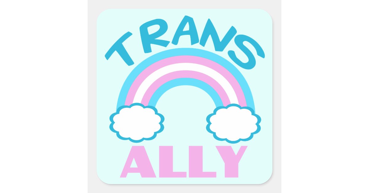 Transgender Ally Square Sticker | Zazzle