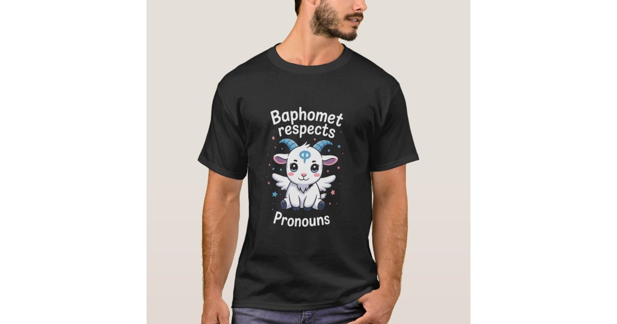 Transgender Baphomet Respects Pronouns Trans Pride T-Shirt | Zazzle