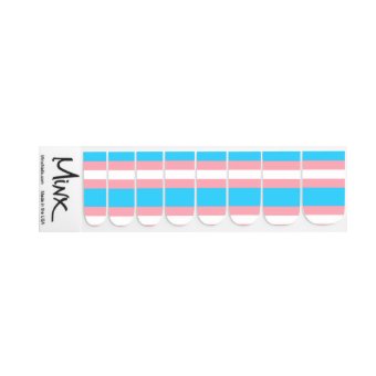 Transgender Blue Pink White Flag Stripes Minx Nail Art | Zazzle