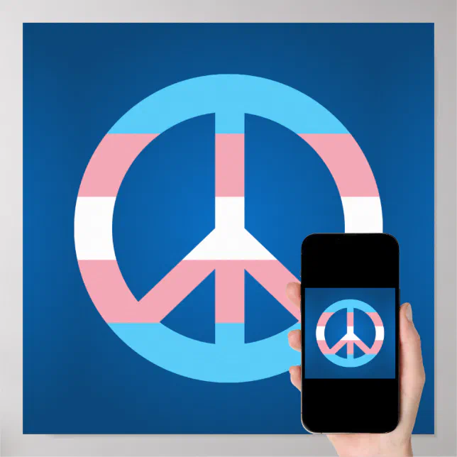 Transgender flag peace sign poster | Zazzle
