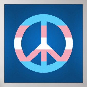 Transgender flag peace sign poster | Zazzle
