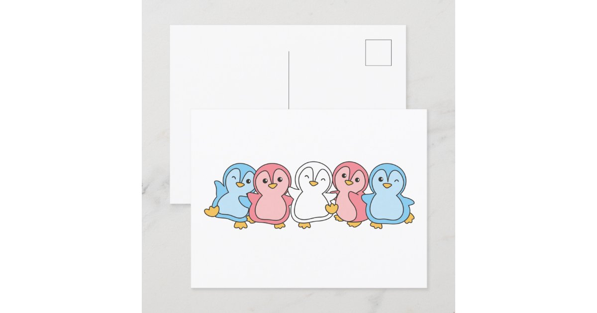 Transgender Flag Pride Lgbtq Cute Penguin Postcard | Zazzle