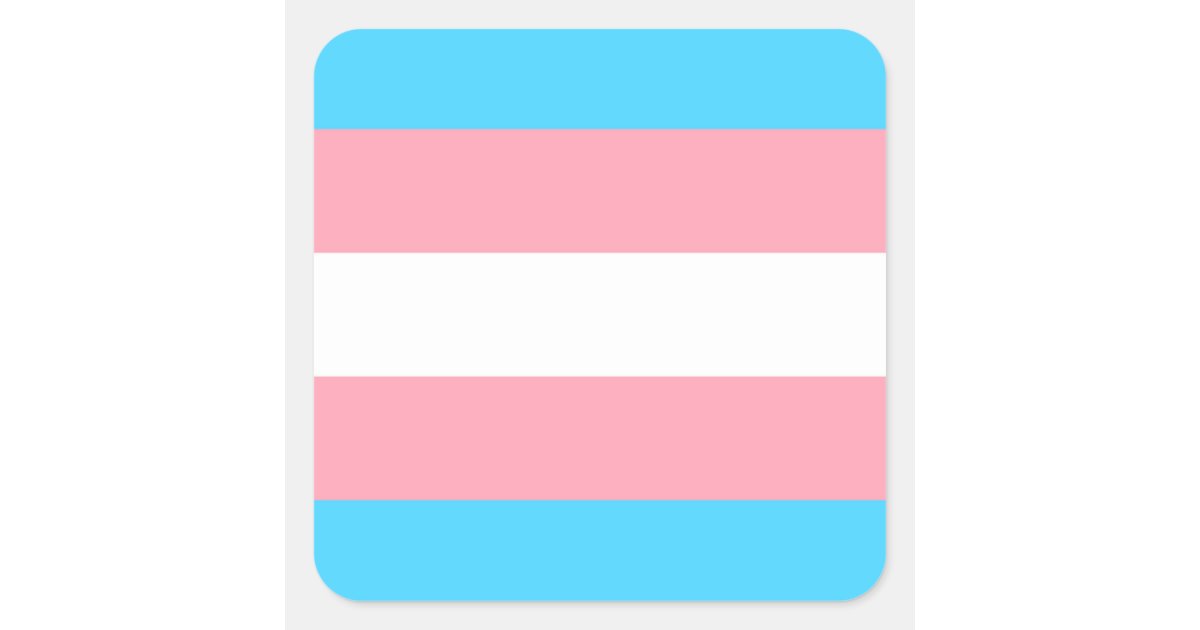 Transgender Flag Square Sticker | Zazzle