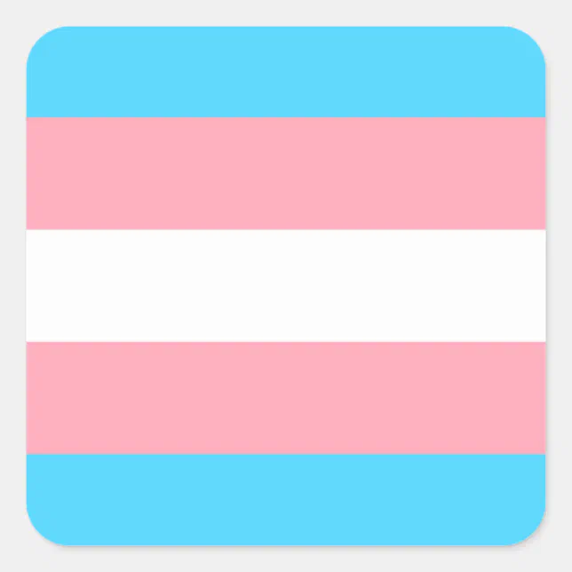 Transgender Flag Square Sticker | Zazzle