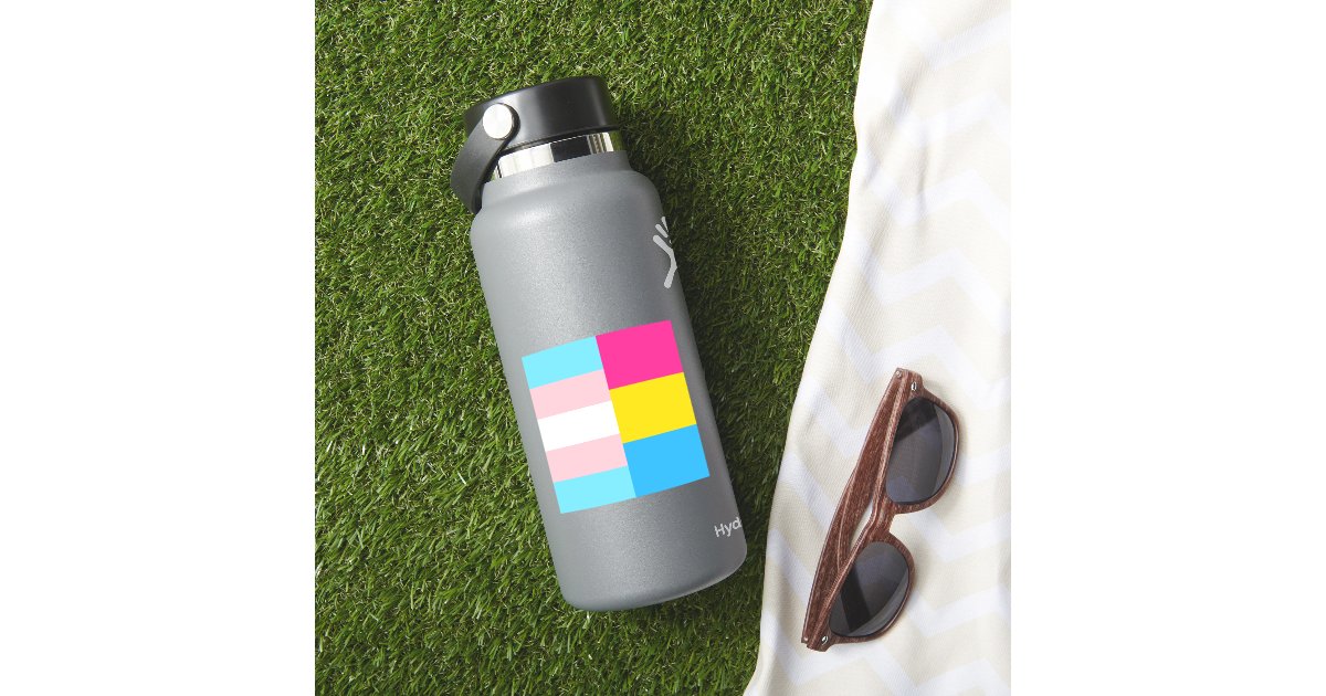 Transgender Pansexual Dual Pride Flag Laptop Sticker | Zazzle