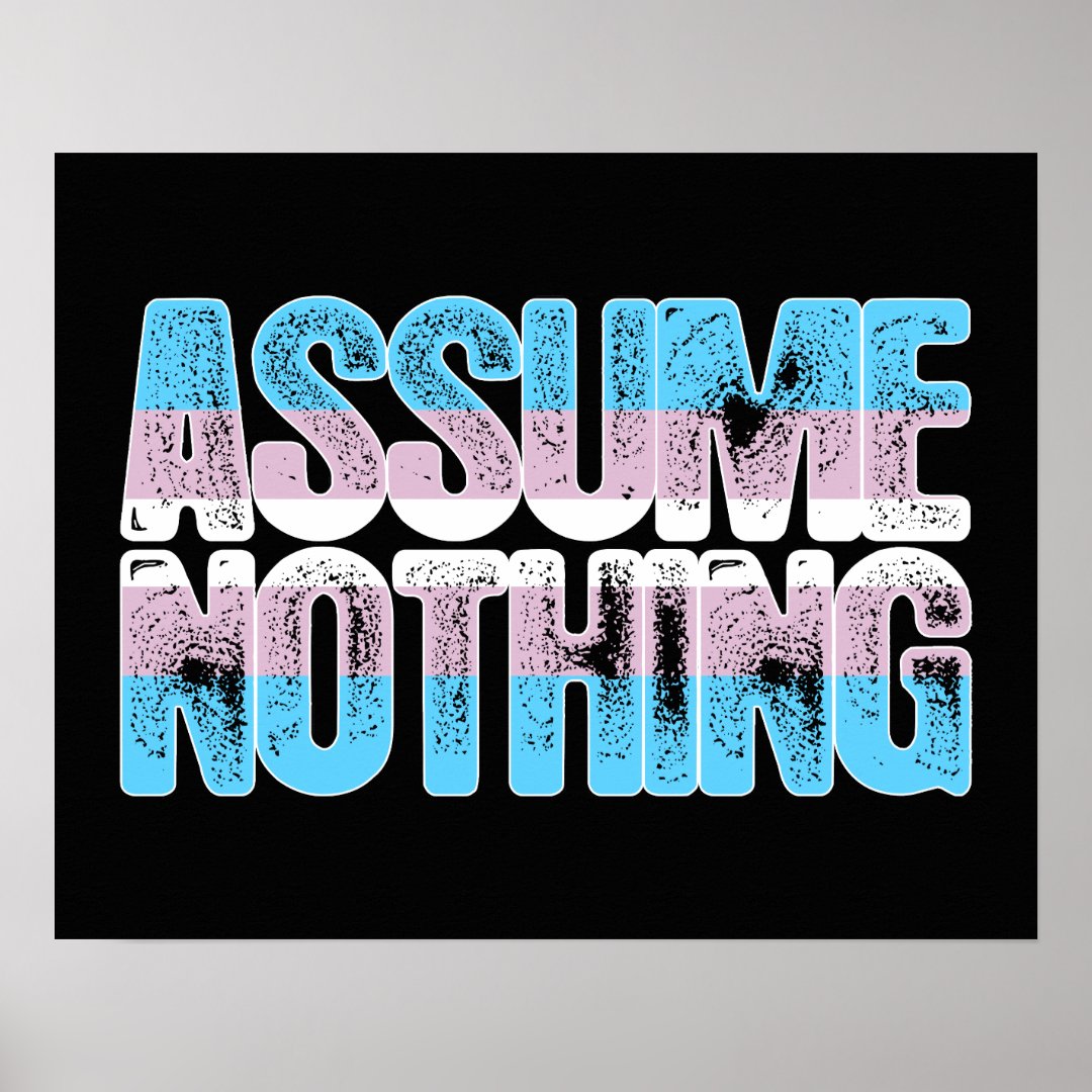 Transgender Pride Assume Nothing Poster | Zazzle