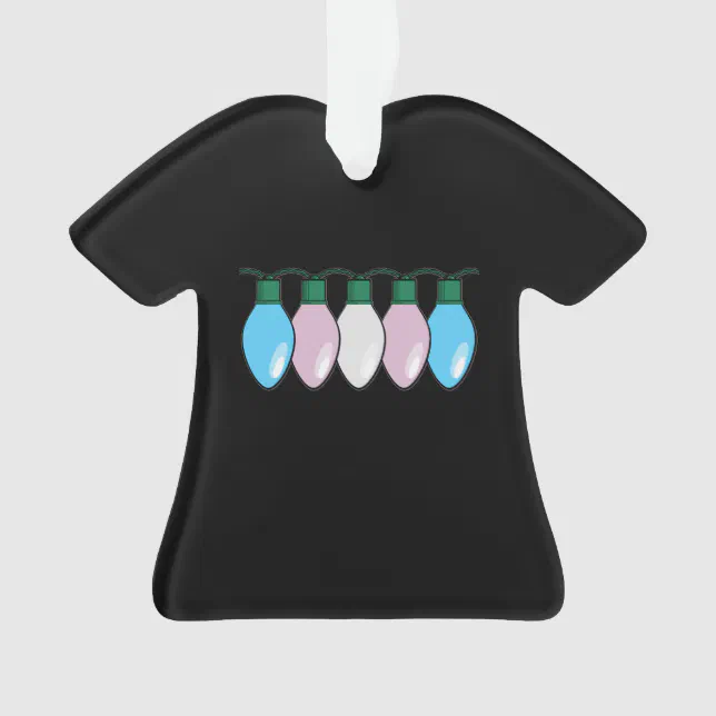 Transgender Pride Flag Christmas Lights Ornament | Zazzle