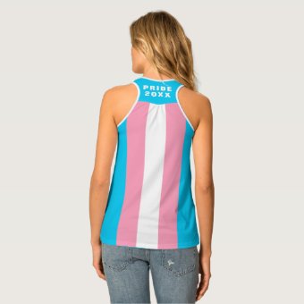 Transgender Pride Flag Editable Text Tank Top | Zazzle