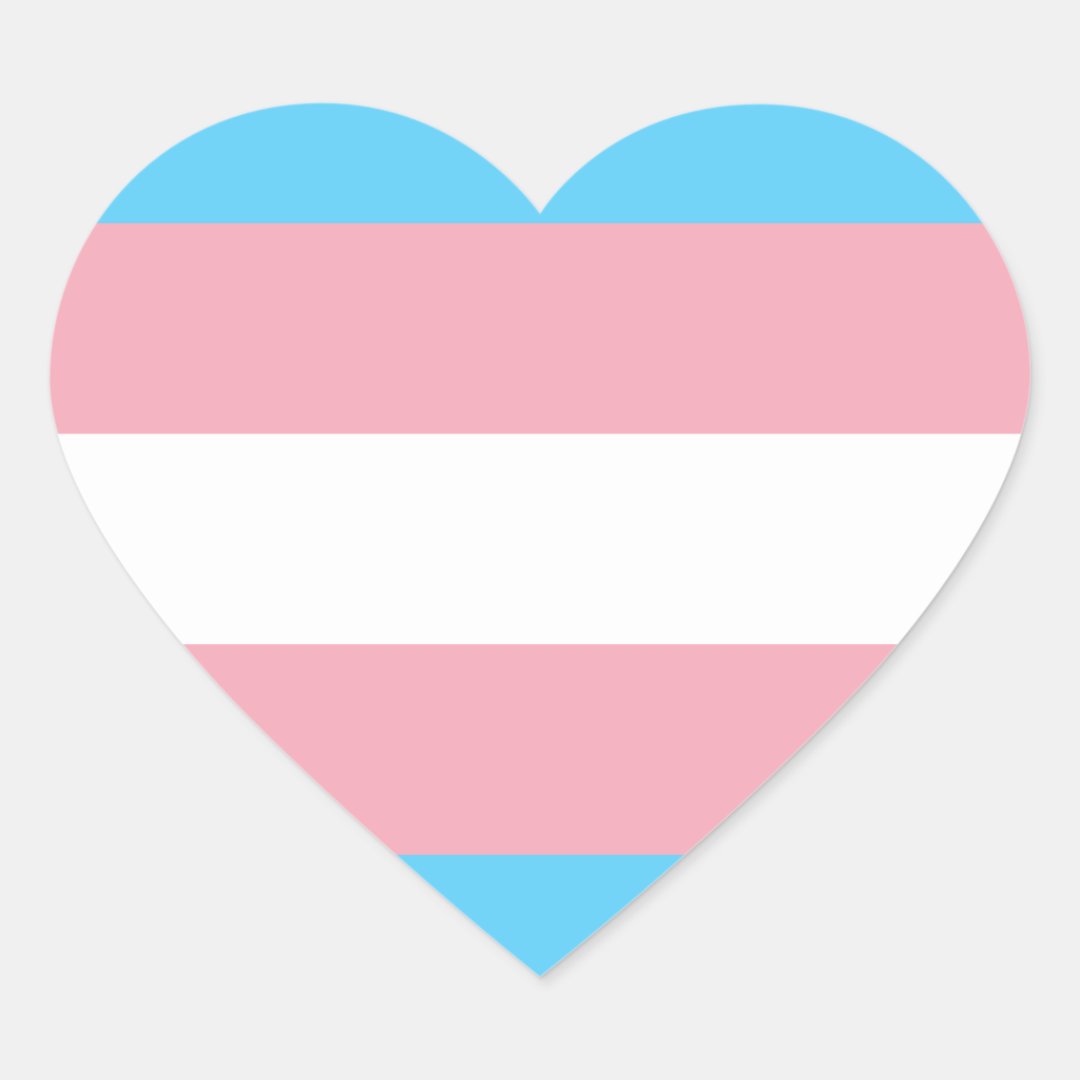 Transgender Pride Flag Heart Sticker | Zazzle