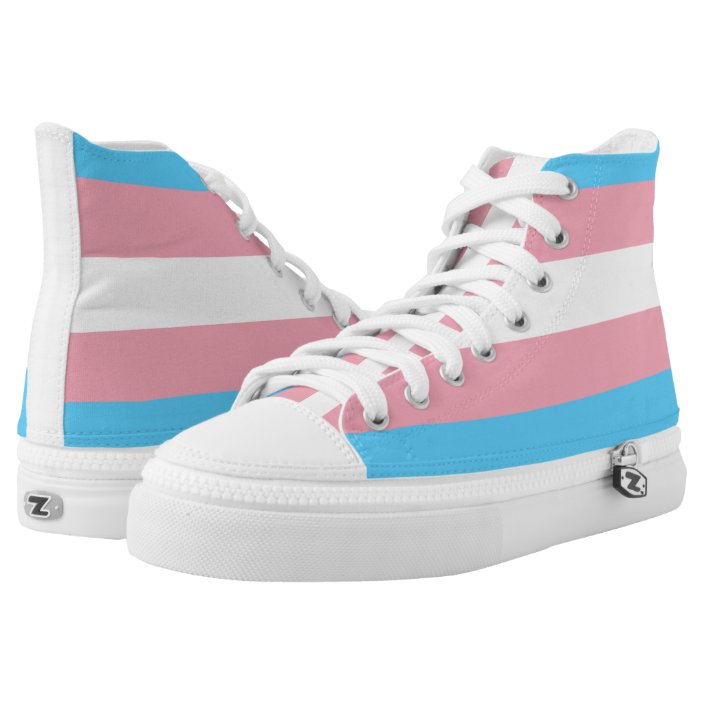 Transgender Pride Flag High Top Zipz Sneakers | Zazzle.com