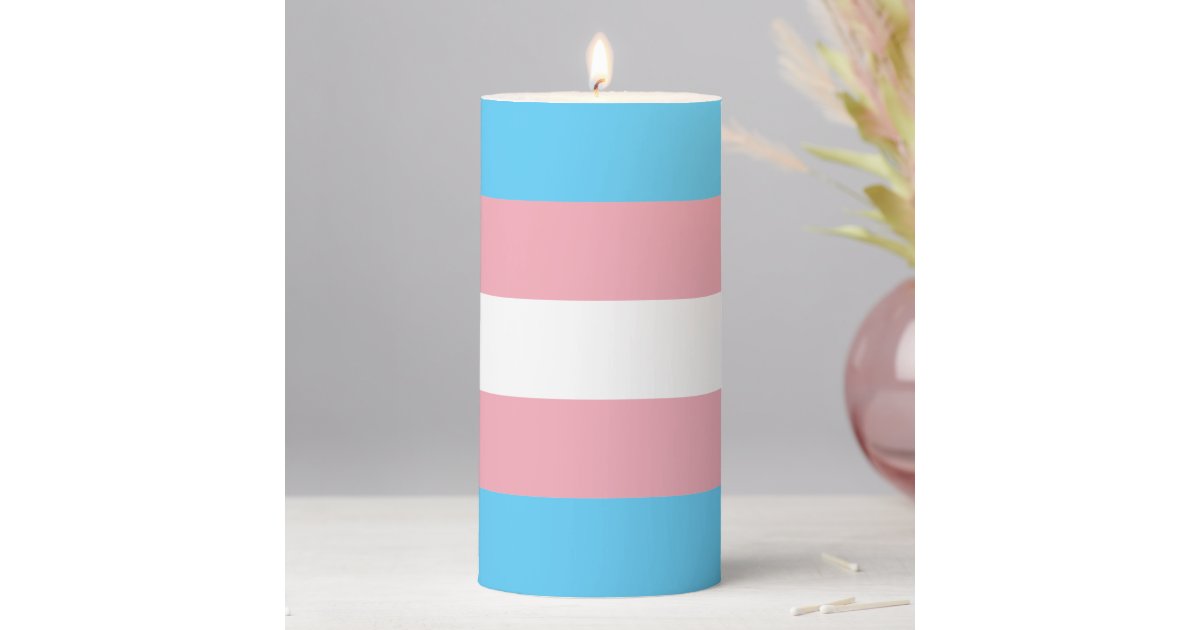 Transgender Pride Flag modern Pillar Candle | Zazzle