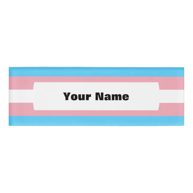Transgender pride flag name tag | Zazzle