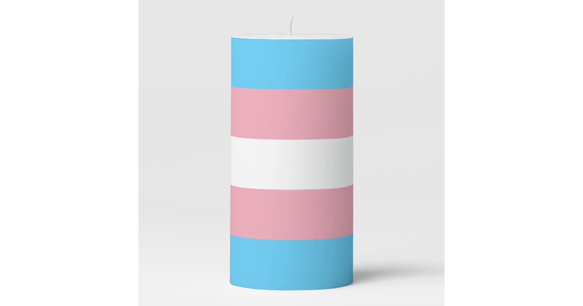 Transgender Pride Flag Pillar Candle | Zazzle