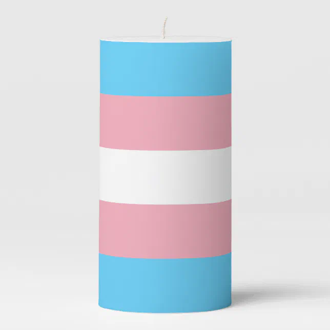 Transgender Pride Flag Pillar Candle | Zazzle