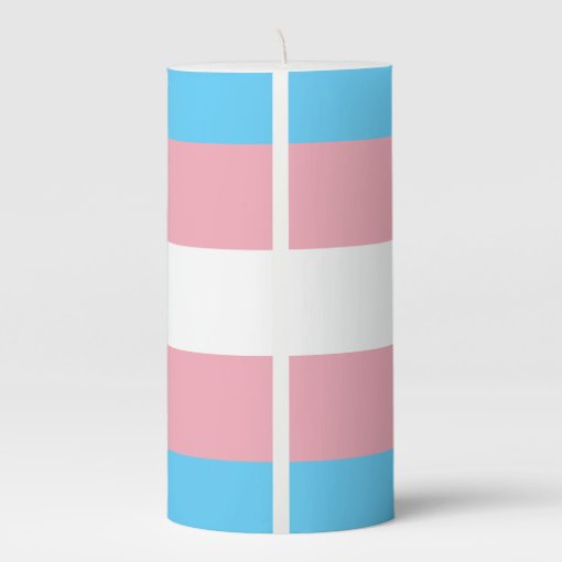 Transgender Pride Flag Pillar Candle | Zazzle