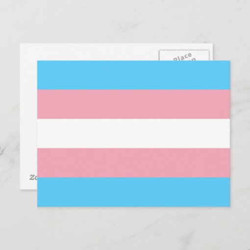 Transgender pride flag postcard | Zazzle