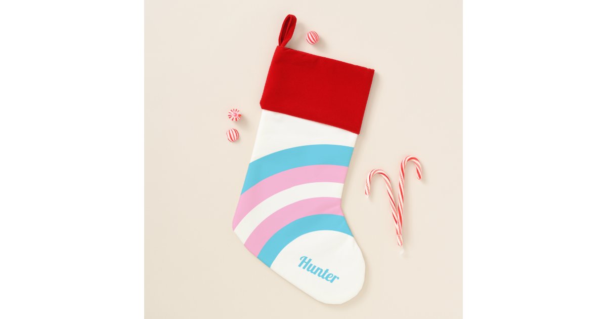 Transgender Pride Flag Rainbow Cute Personalized Christmas Stocking ...