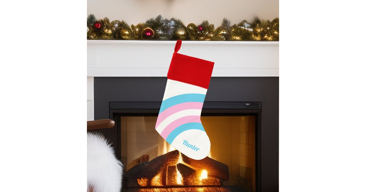 Transgender Pride Flag Rainbow Cute Personalized Christmas Stocking ...