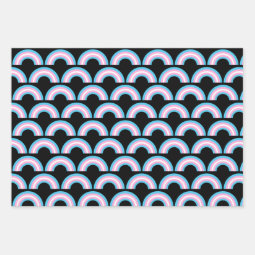 Transgender Pride Flag Rainbow Pattern Black Wrapping Paper Sheets | Zazzle