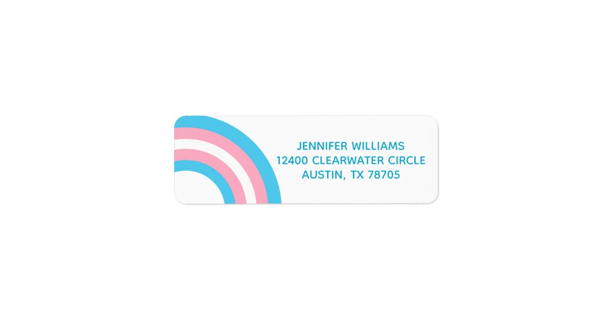 Transgender Pride Flag Rainbow Return Address Label | Zazzle