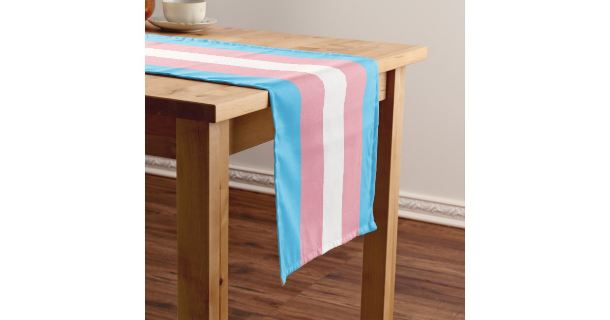 Transgender Pride Flag Short Table Runner | Zazzle