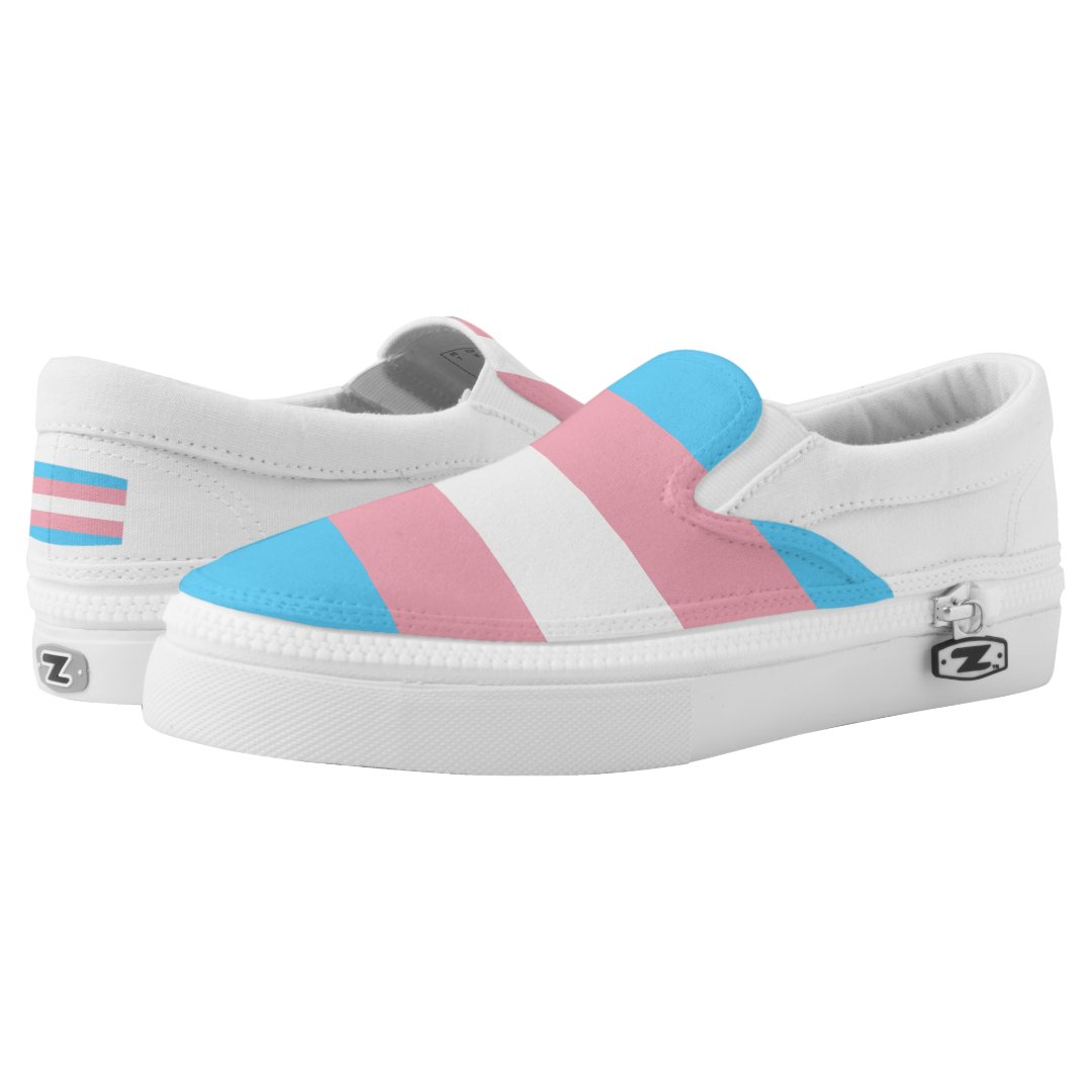 Transgender pride flag Slip On Shoes | Zazzle