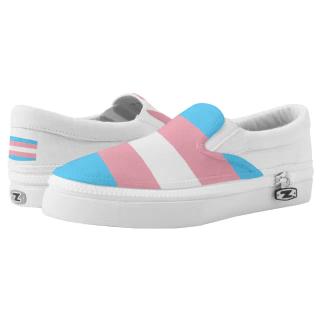 Transgender pride flag Slip On Shoes | Zazzle