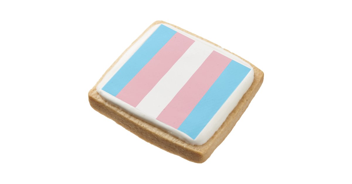 Transgender Pride Flag Square Shortbread Cookie | Zazzle