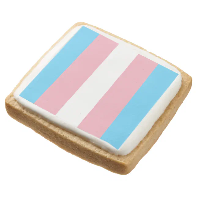 Transgender Pride Flag Square Shortbread Cookie | Zazzle