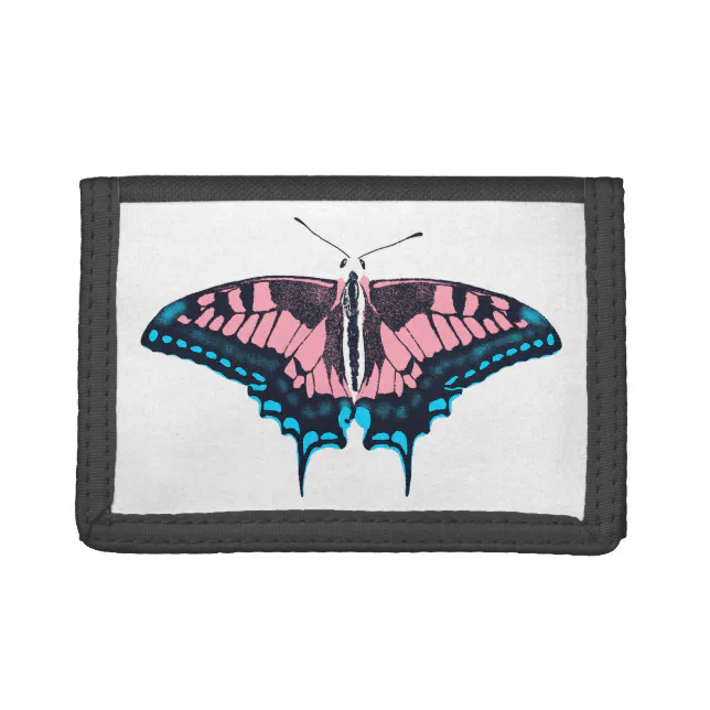 Transgender Pride Flag Swallowtail Butterfly Trifold Wallet | Zazzle