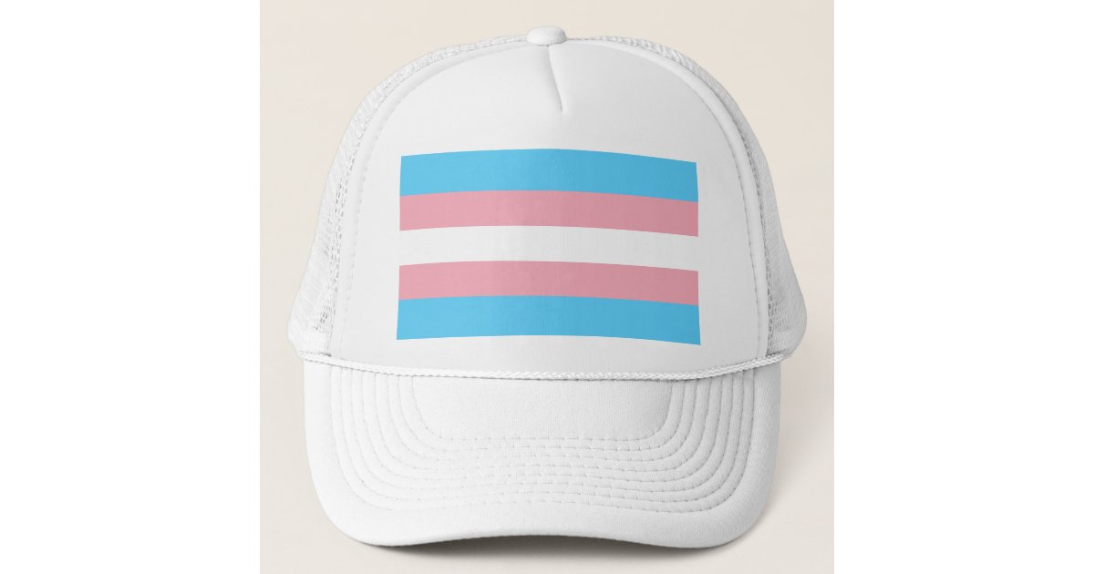 Transgender pride flag trucker hat | Zazzle