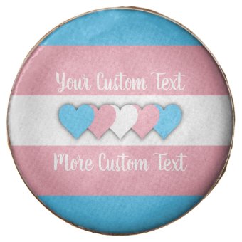 Transgender pride flag with hearts chocolate covered oreo | Zazzle