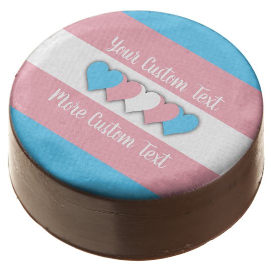 Transgender pride flag with hearts chocolate covered oreo | Zazzle.com
