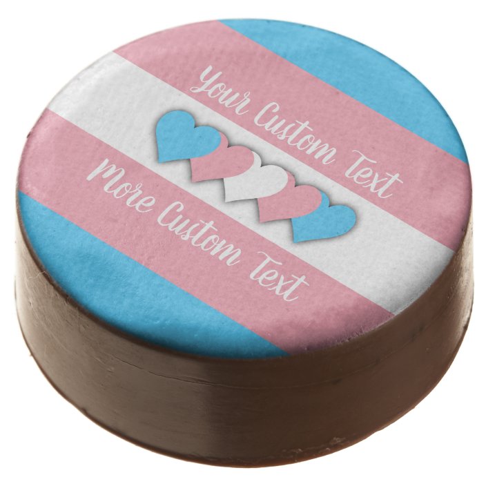Transgender pride flag with hearts chocolate covered oreo | Zazzle.com