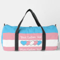 Transgender pride flag with text duffle bag | Zazzle