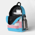 Transgender pride flag with text printed backpack | Zazzle
