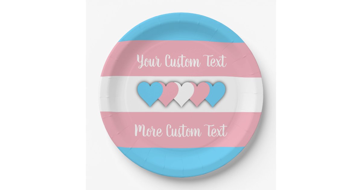 Transgender pride flag with texx paper plates | Zazzle