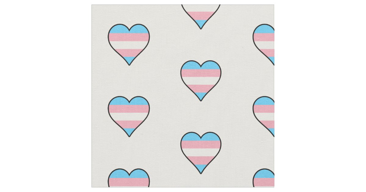 Transgender pride hearts fabric | Zazzle