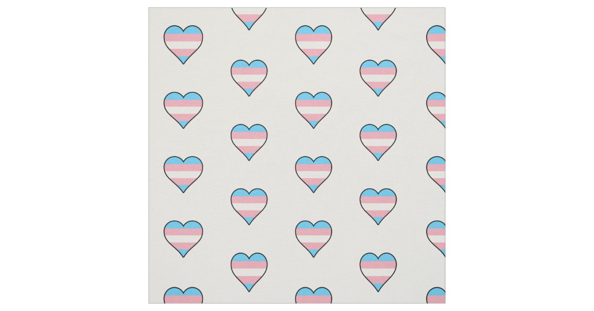 Transgender pride hearts fabric | Zazzle