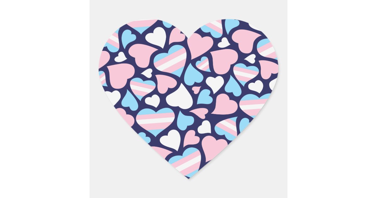 Transgender Pride Hearts Pattern Sticker | Zazzle