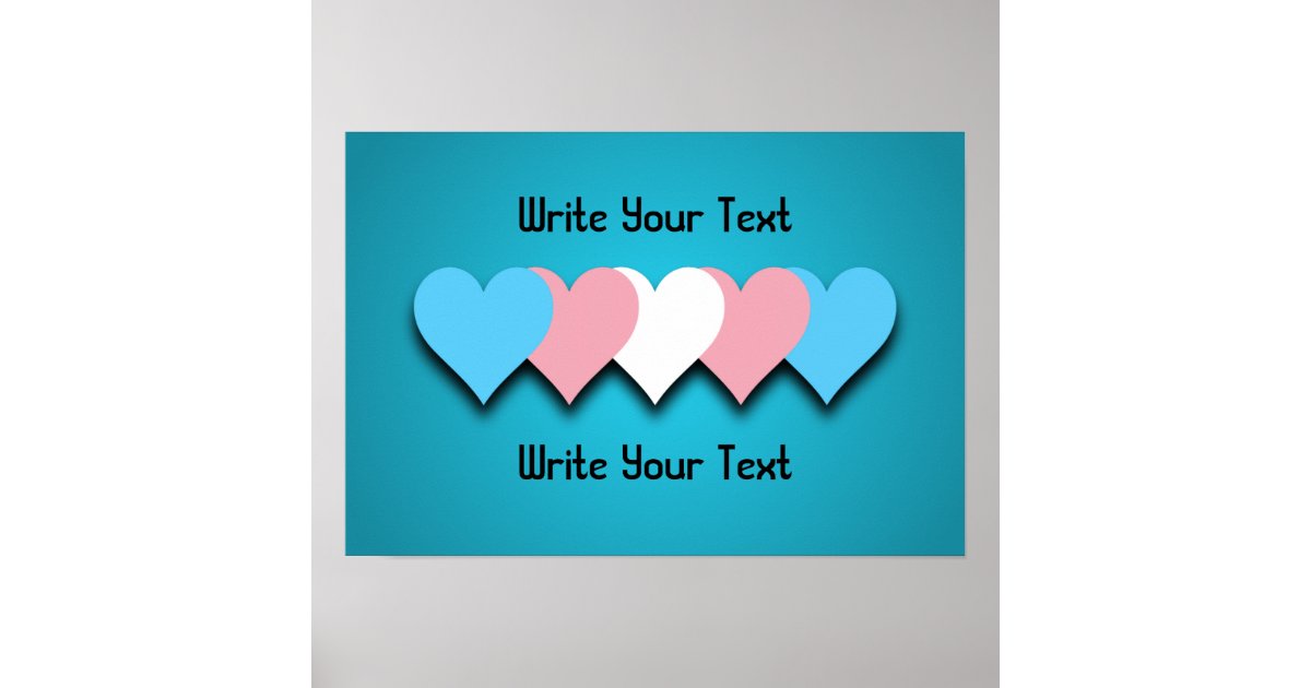 Transgender pride hearts Poster | Zazzle